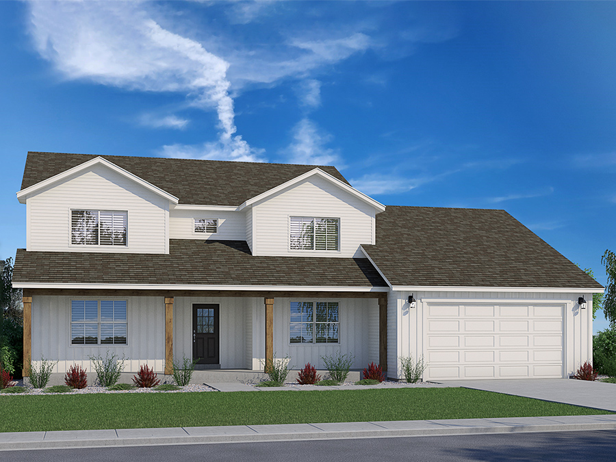 The Morgan floor plan | 4 bed, 2.5 bath, 2-story 2736 SF | Smart Dwellings